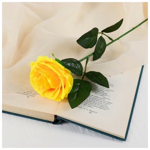 Цветы искусственные Роза Глория 9х60 см, жeлтый