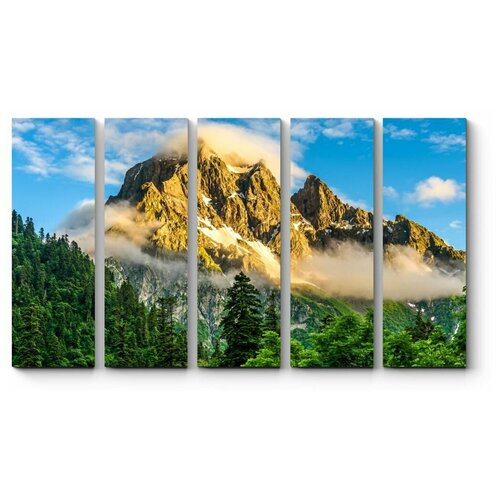 Модульная картина Горные вершины в туманном ландшафте 110x66