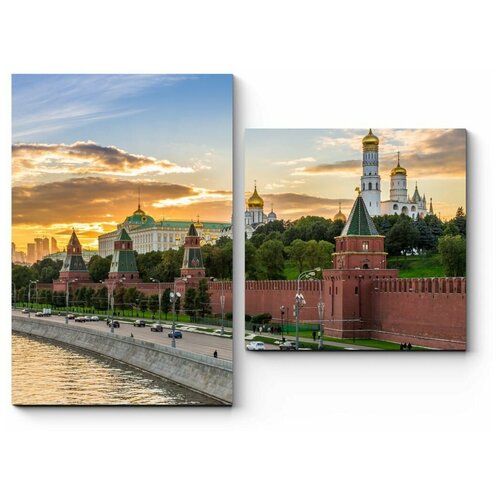 Модульная картина Закат в самом сердце Москвы 90x68
