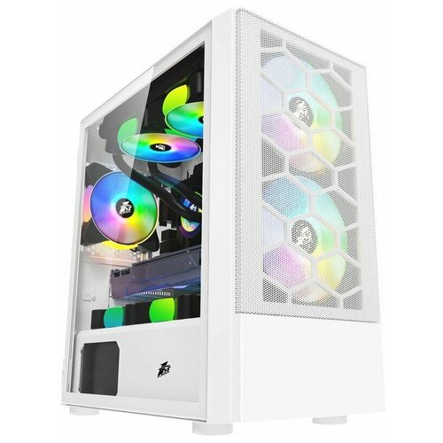 1STPLAYER Корпус FIREBASE X4-M White / mATX, TG / 1x120mm & 2x140mm LED fans inc. / X4-M-WH-2F1P-W-1F1-W