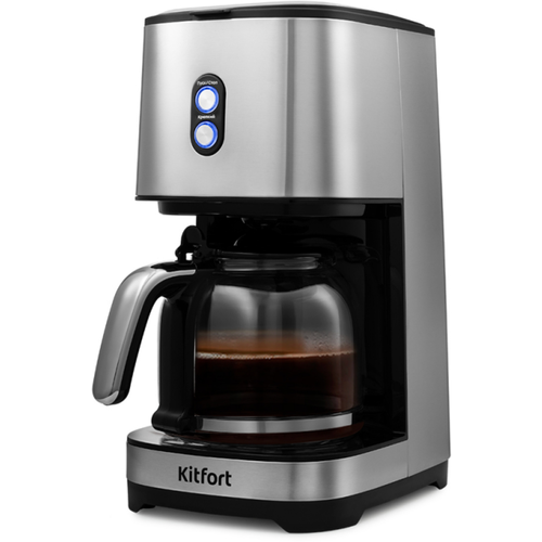 Капельная кофеварка Kitfort КТ, индикатор включения, плита автоподогрева, противокапельная система