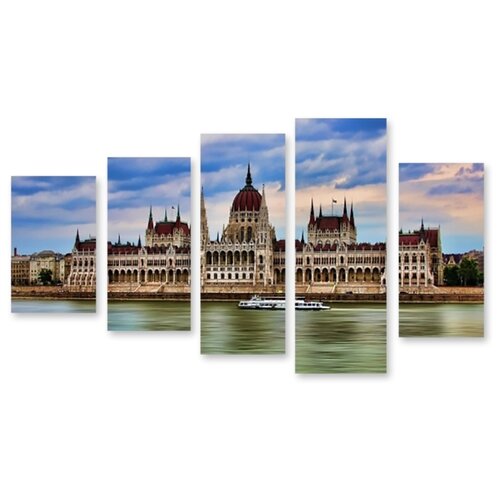 Модульная картина на холсте "Парламент Будапешта" 90x53 см