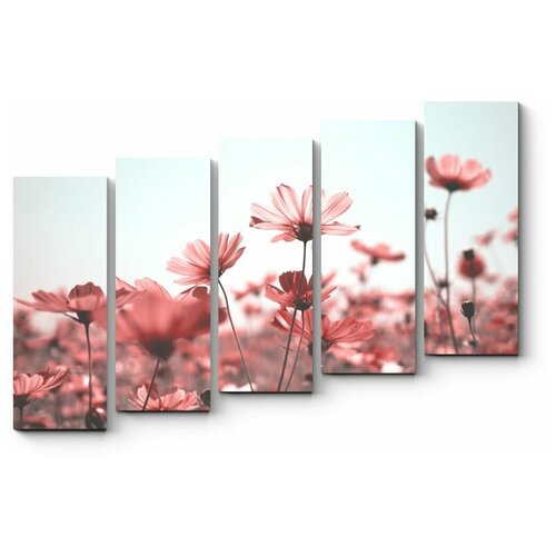 Модульная картина Розовое поле цветов 150x105
