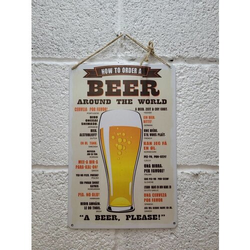 Как заказать пиво в разных странах постер 20 на 30 см, шнур-подвес в подарок