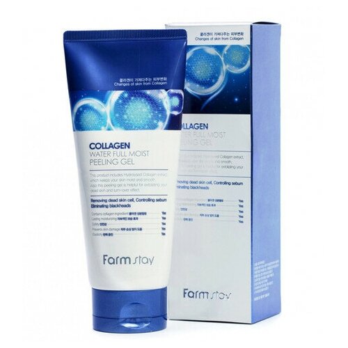 Farmstay Collagen Water Full Moist Peeling. Отшелушивающий гель увлажняющий с коллагеном, 180 мл.