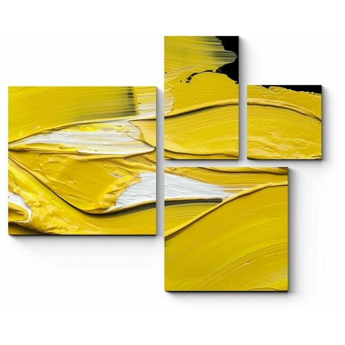 Модульная картина Желтым по черному 142x118