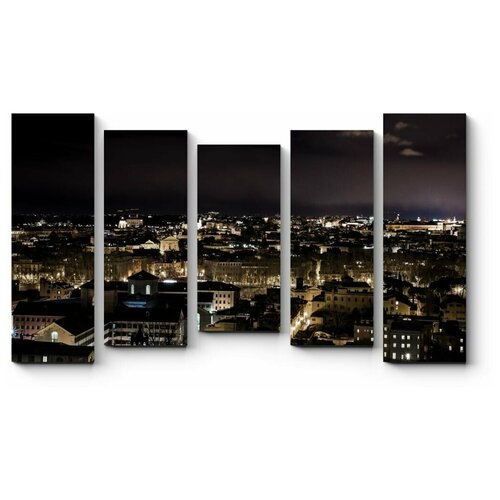 Модульная картина Ночная панорама Рима 180x108