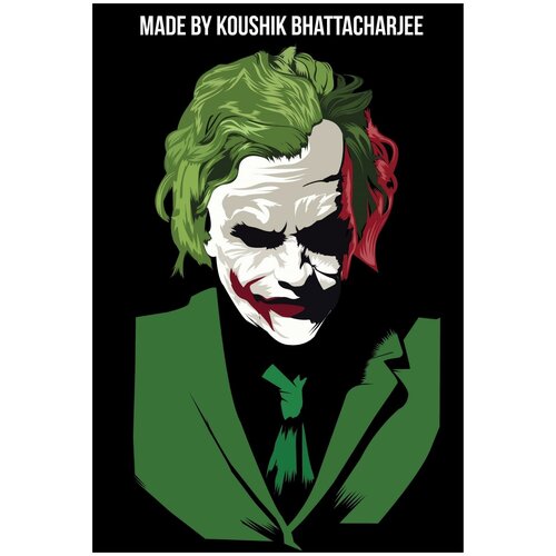 Постер / Плакат / Картина Джокер - Зеленый портрет 40х50 см в раме