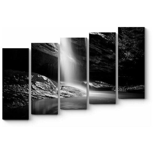 Модульная картина Черно-белый водопад100x70