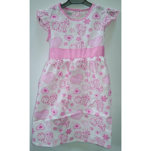 Платье Demavi, размер 116, розовый, белый