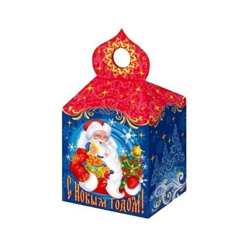 Новогодняя упаковка из картона к 2024 г. "Купол "Дед Мороз и Снегурочка" арт. 10406. Вместимость - до 1000 г