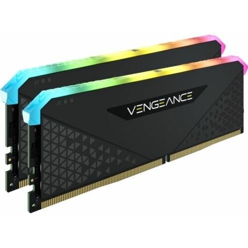 Модуль памяти DDR4 16GB (2*8GB) Corsair CMG16GX4M2E3200C16 VENGEANCE RGB RS black PC4-25600 3200MHz CL16 радиатор 1.35V