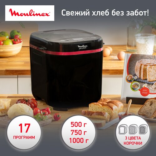 Хлебопечка Moulinex OW2208 Pain Plaisir, черный