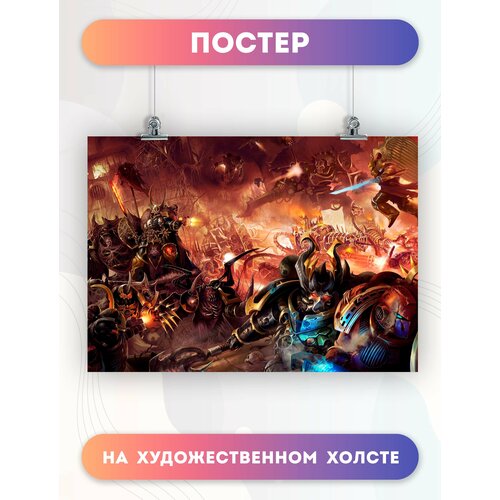 Постер на холсте Warhammer 40000 Космодесантники Хаоса, Черный Легион (7) 40х60 см