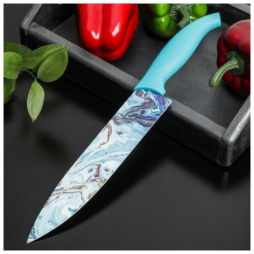 Нож кухонный с антиналипающим покрытием Доляна «Эпоксид», шеф, лезвие 20 см