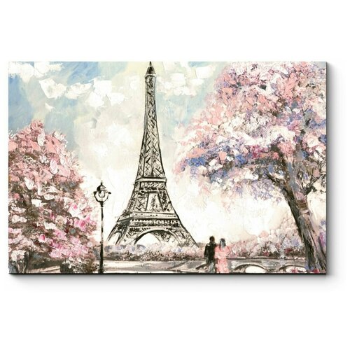 Модульная картина Город любви весной, Париж 80x53