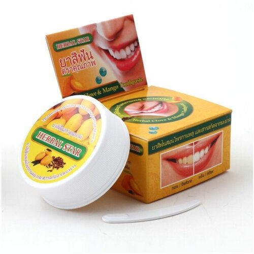 Herbal CLOVE & MANGO Toothpaste, Herbal Star (Зубная паста с гвоздикой и манго), шайба, 30 г.