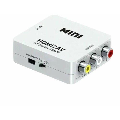 Переходник MINI, HDMI на 2AV, универсальный адаптер конвертер 1080p, белый
