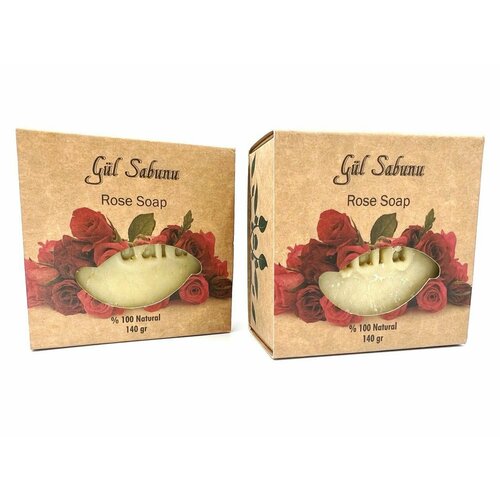 Dara Sabun, Натуральное Турецкое мыло, роза, 2 шт, подтягивает кожу и помогает поддерживать баланс влаги, Rose Soap, 140 гр.