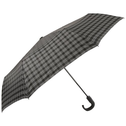 Мини-зонт FABRETTI, черный, серый