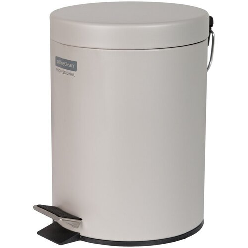 Ведро-контейнер для мусора OfficeClean (урна) Professional, 5 л, серое, матовое (305613)