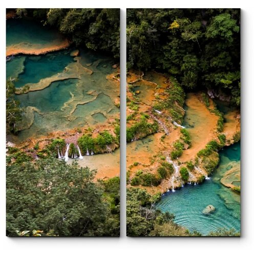 Модульная картина Кристально чистая река в Гватемале100x100