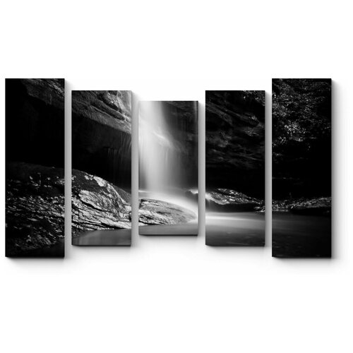 Модульная картина Черно-белый водопад160x96