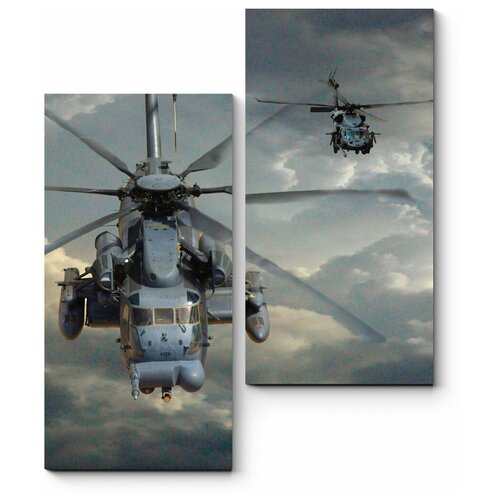 Модульная картина Вертолеты 70x88