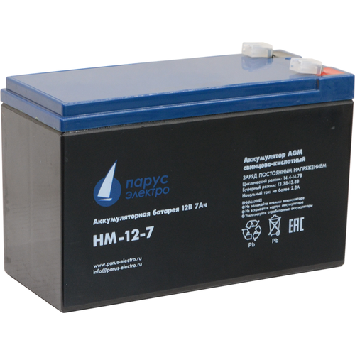 Парус-электро Аккумуляторная батарея для ИБП HM-12-7 (AGM/12В/7,2Ач/клемма F2)
