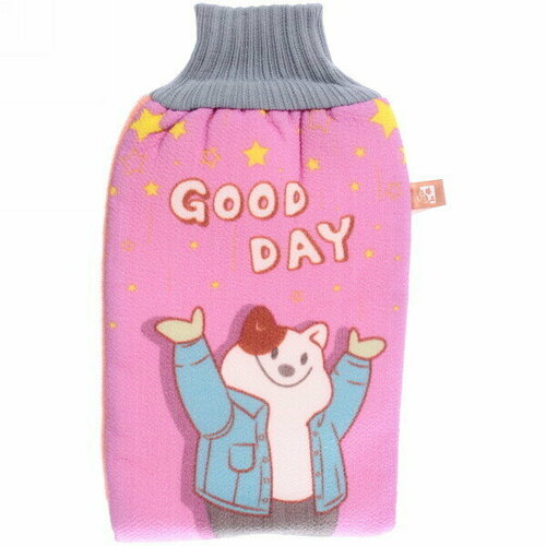 Мочалка-варежка для тела «Ultramarine - Good Day», цвет розовый, 15*22см, Zip пакет