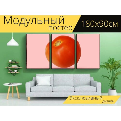 Модульный постер "Помидор, фрукты, овощи" 180 x 90 см. для интерьера