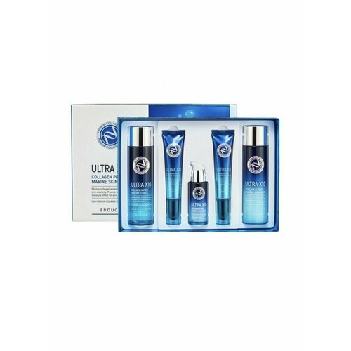 Набор для ухода за кожей лица с коллагеном Enough Ultra X10 Collagen Pro Marine 5 Set