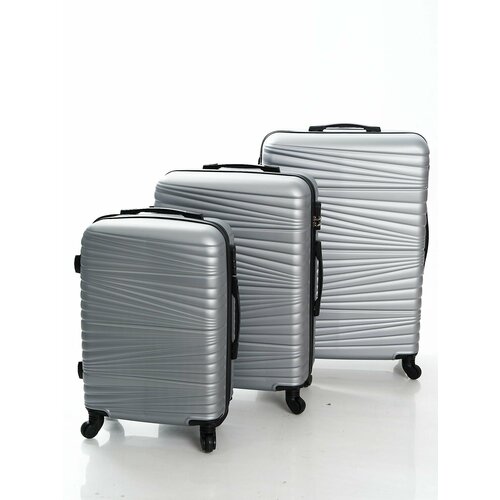 Комплект чемоданов Feybaul 31621, 3 шт., размер L, серебряный, серый