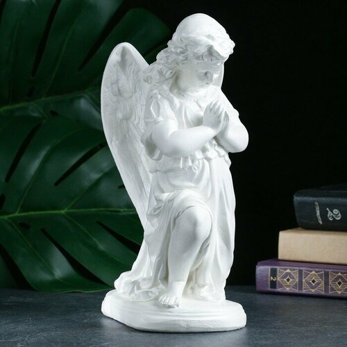Фигура "Ангел молящийся" перламутр, 25х15х12см 9801935