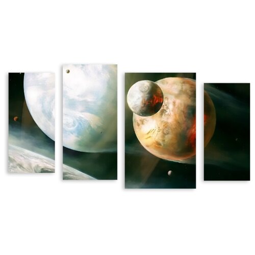 Модульная картина на холсте "Планеты" 90x51 см