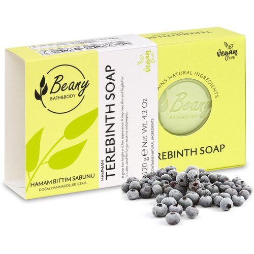 Мыло Beany твердое натуральное турецкое "Terebinth Extract Soap" с терпентинным маслом