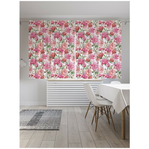 Классические шторы JoyArty "Розовый рай", серия Oxford DeLux, 2 полотна 145x180 см