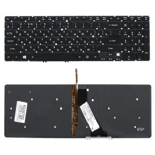 Клавиатура для ноутбука Acer Aspire V5-531, M5-581 черная, без рамки, с подсветкой