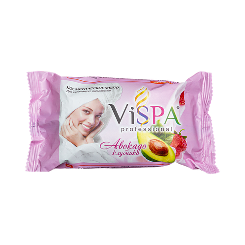 Твердое косметическое мыло "Авокадо и клубника" от бренда "VISPA" весом 170 грамм