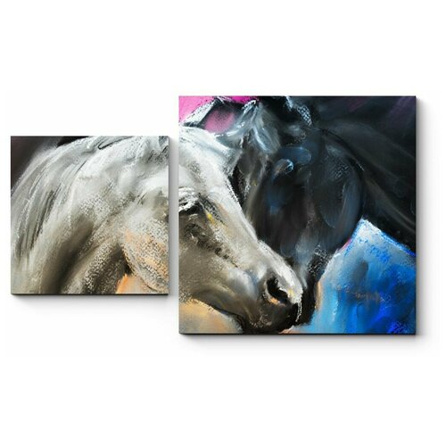 Модульная картина Влюбленная пара лошадей 50x30