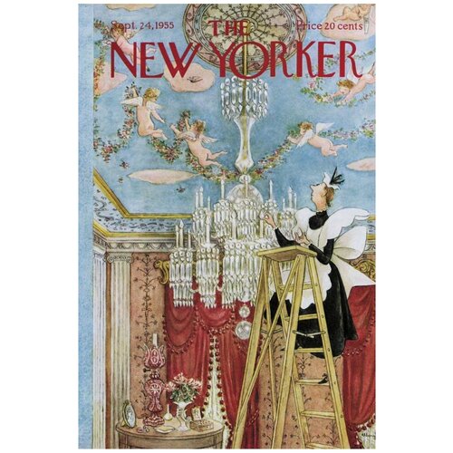 Постер / Плакат / Картина Обложки New Yorker - Уборка в особняке 60х90 см в раме