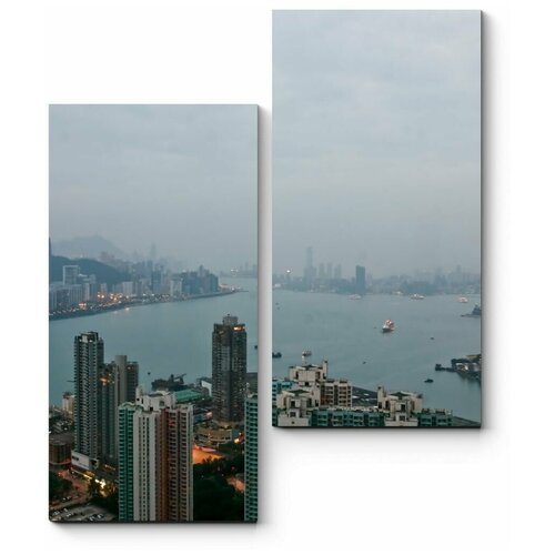 Модульная картина Пробуждающийся Гонконг60x75