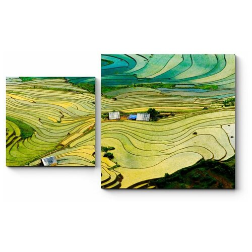 Модульная картина Рисовые поля в провинции Вьетнама 170x102