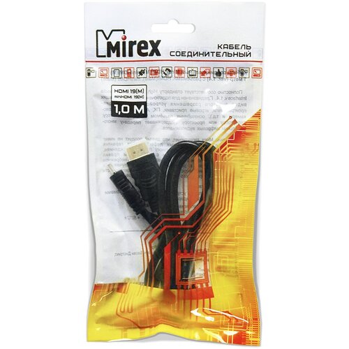 Кабель соединительный Mirex HDMI(M)- mini-HDMI(M) 1 метр (версия 1.4)