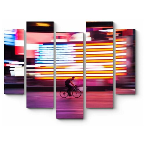 Модульная картина Велосипедист в движении131x106