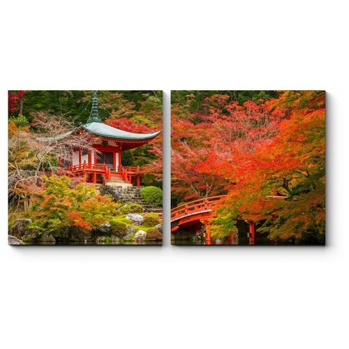 Модульная картина Гармония линий и цвета, Киото 150x75