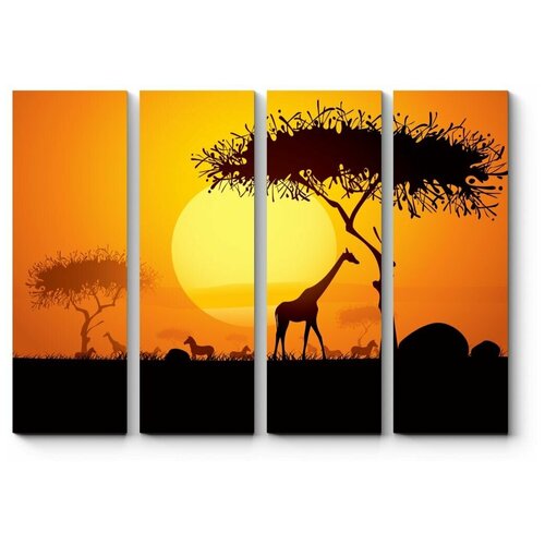 Модульная картина Великолепный африканский закат 100x75