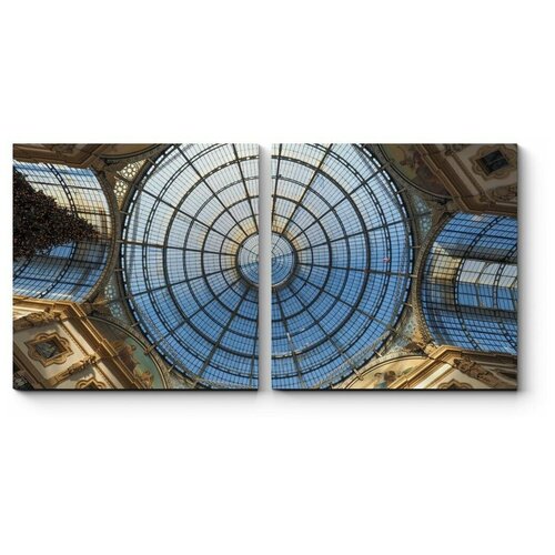Модульная картина Стеклянный купол Миланского собора150x75