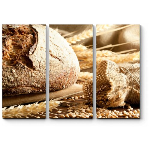 Модульная картина Горячий ароматный хлеб 60x43