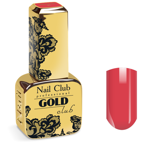 Nail Club professional Эмалевый гель-лак для ногтей с липким слоем GOLD CLUB 21 Pink Coral, 13 мл.